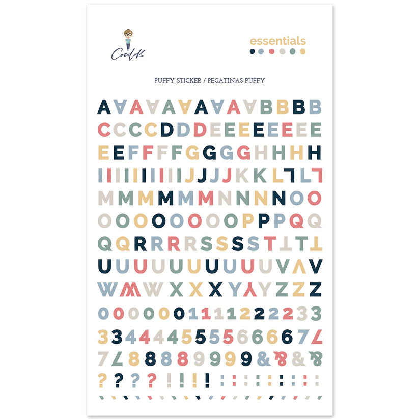 Essentials puffy alphabet stickers – Papirglede
